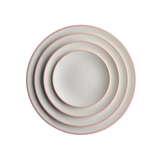 Pink Rim Porcelain 12" Charger Plate - Toronto Event Rentals - Nayos
