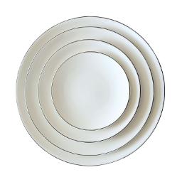 Silver Rim Porcelain 10" Dinner Plate - Toronto Event Rentals - Nayos