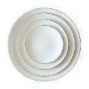 Silver Rim Porcelain Dinnerware Set - Toronto Event Rentals - Nayos