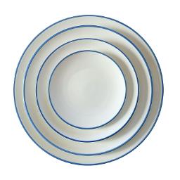 Blue Rim Porcelain 12" Charger Plate - Toronto Event Rentals - Nayos